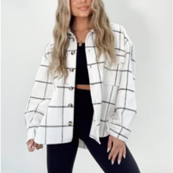 Tops | High Front Low Back White Black Heavy Flannel | Poshmark